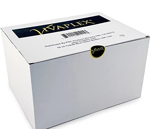Vivaplex, 12, Cobalt Blue, 16 oz Glass Bottles, with Lids