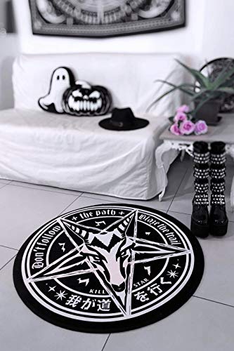 Killstar Trailblazer Baphomet Satanic Goat Gothic Punk Pentagram Rug KSRA003135