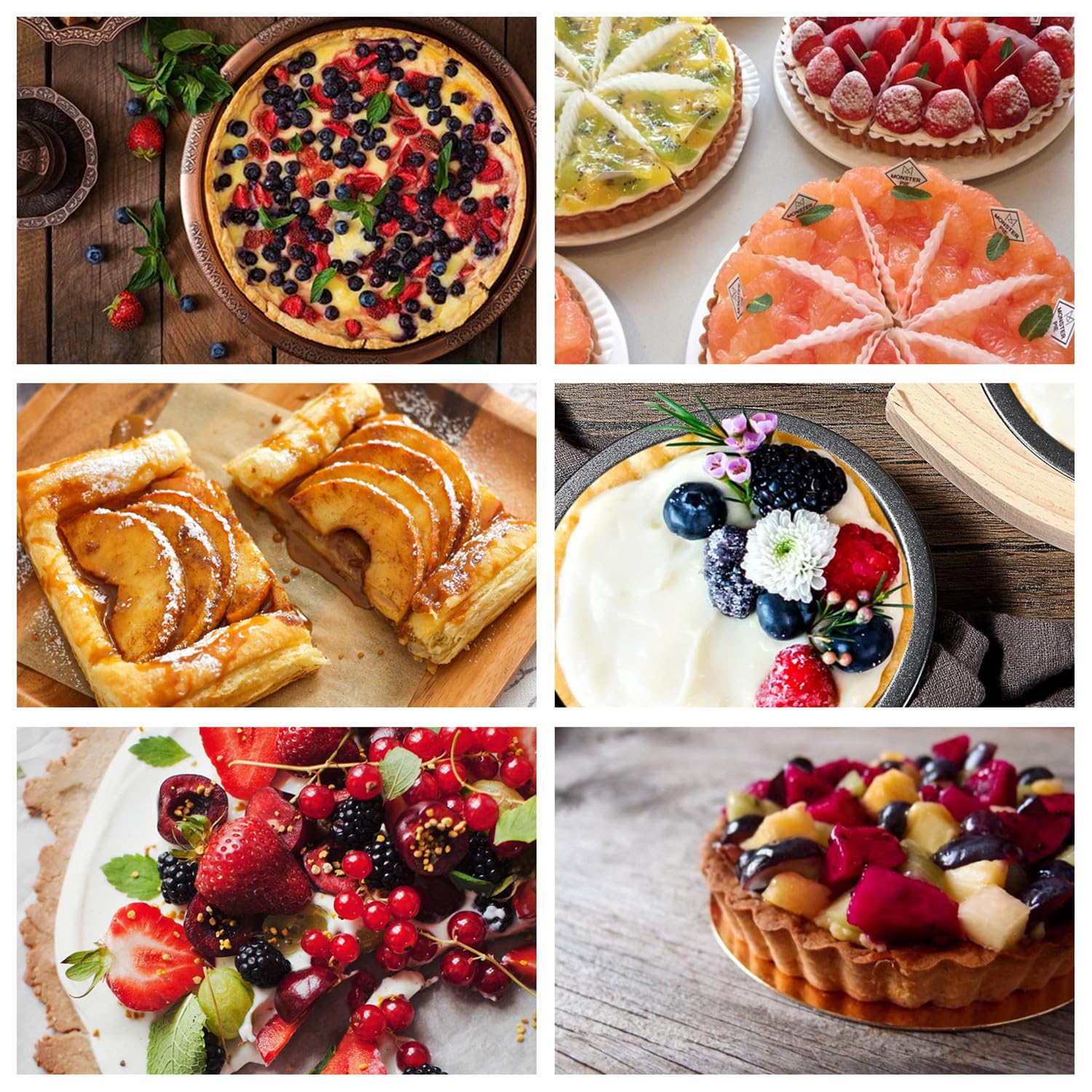 RHBLME 10 Pack Mini Pie Tins, 4 Inch Nonstick Small Pans, Carbon Steel Individual Pans for Baking Dessert, Fruit and Beef, Oven & Dishwasher Safe