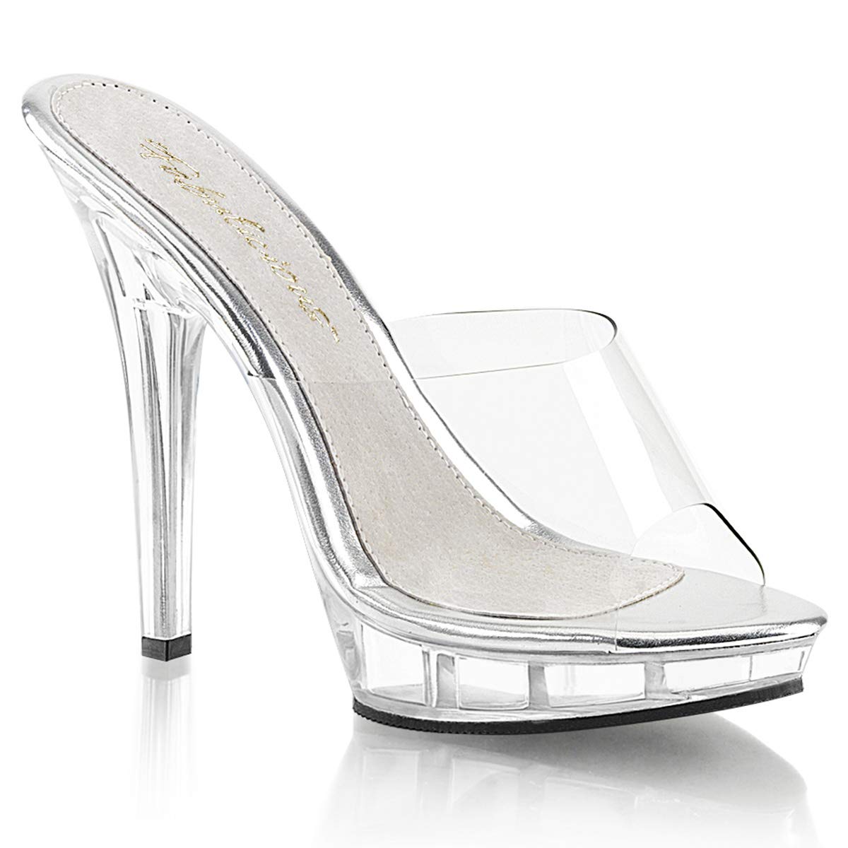 Pleaser Women's Lip-101,Clear,9 M