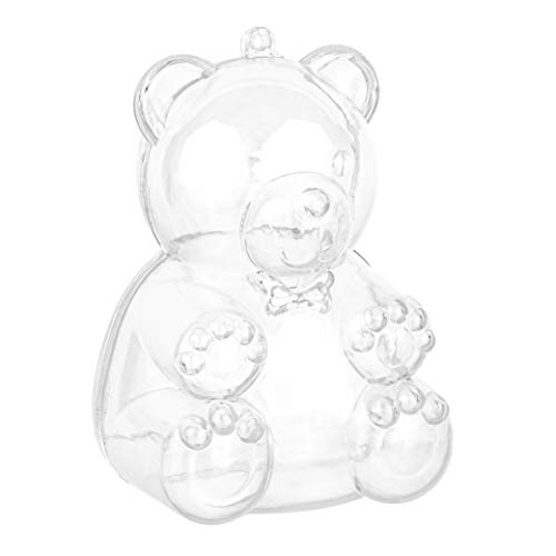 Bear Shaped Acrylic Candy Boxes - 9 Pack - 2.83"x1.18"x4.33" - Perfect for Weddings, Birthdays, Party Favors and Gifts | Cute Clear Plastic Containers | Clear Fillable Ornaments Crafts Decorations