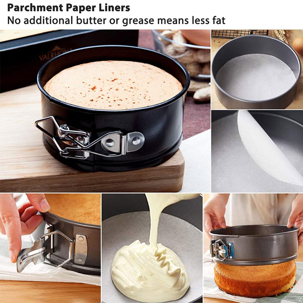 XIGUI Cheesecake Pan, Springform Cake Pan Set - Pack Of 3, Nonstick Round Baking Pans with Removable Bottom, Cake Pans for Mini Cheesecakes, Pizzas and Quiches (4", 6", 8")
