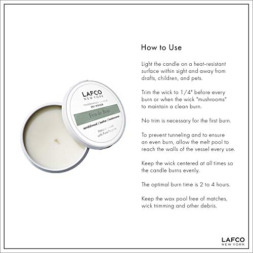 LAFCO NEW YORK β Travel Sized Scented Candle in Ski House Feu de Bois with Hints of Sandalwood, Leather Accord and Frankincense (4 oz.)