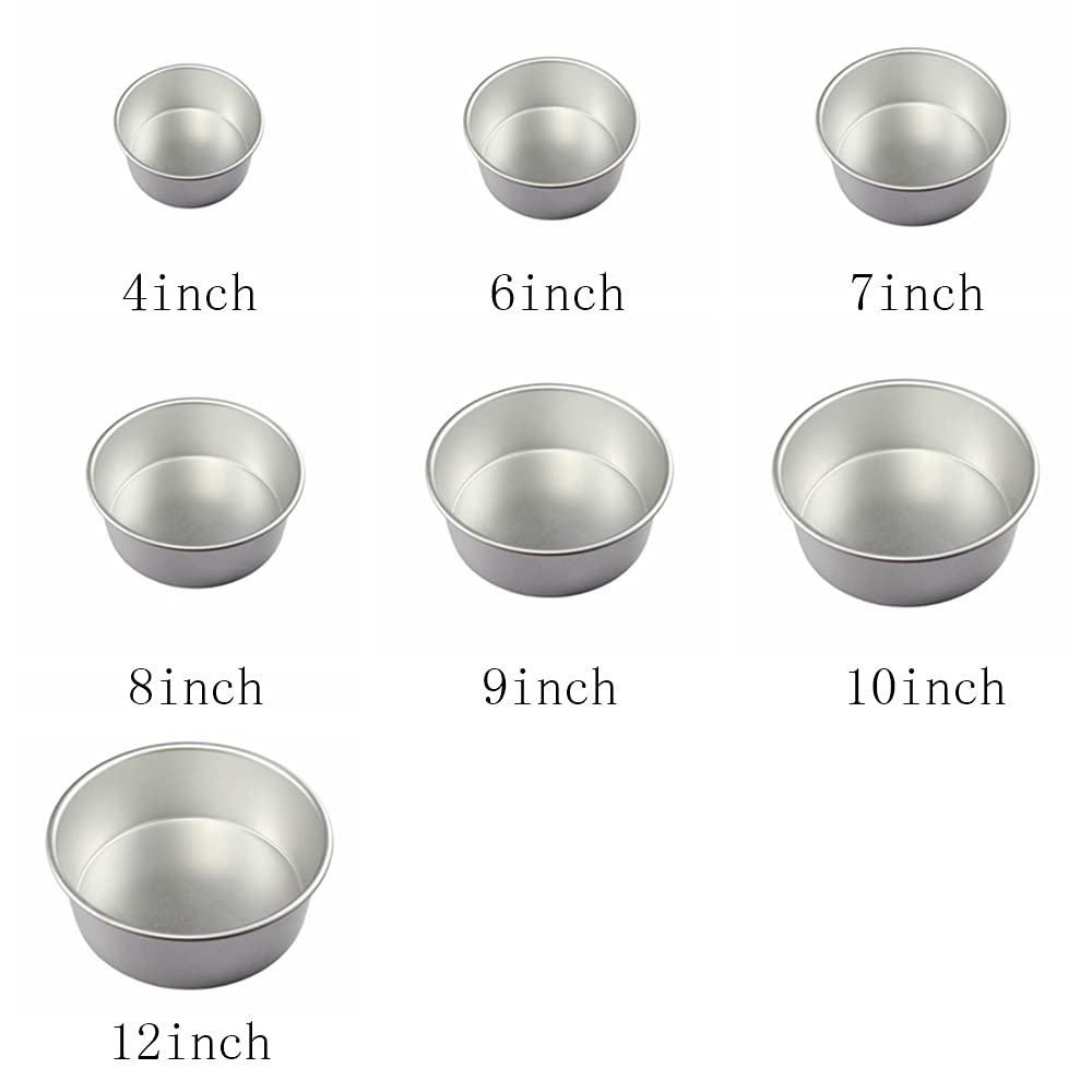 Deep Cake Pan Set Aluminum Alloy Round Baking Pans,One-piece Molding & Deep Side, Oven & Dishwasher Safe (4inch)