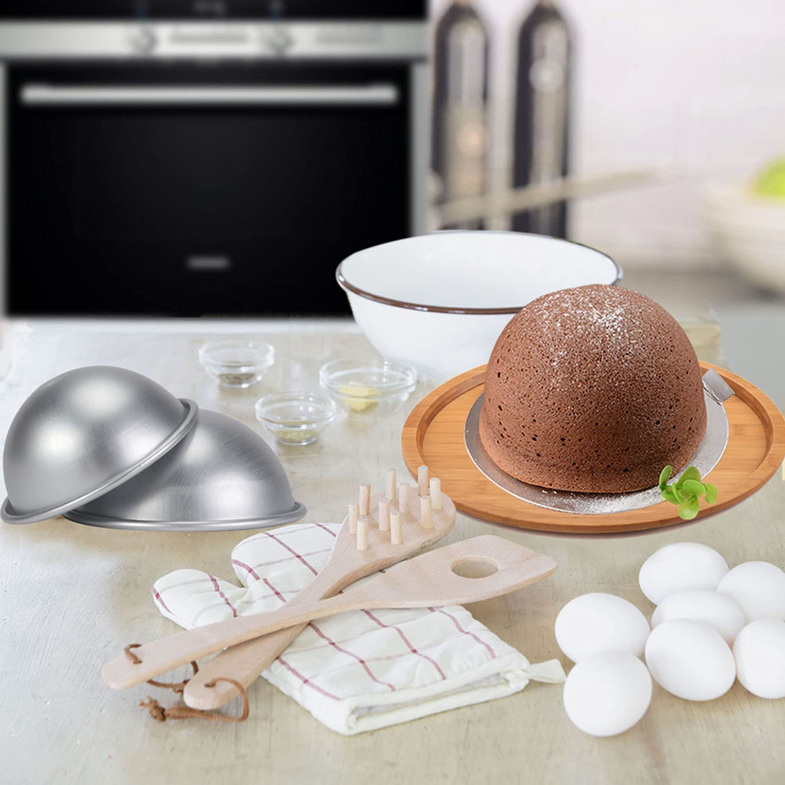Zerodis 4Inch Semicircle Aluminum Cake Pan Hemisphere Cake Pan Sphere Cake Pan Baseball Cake Pan Sport Ball DIY Birthday Cake Pan