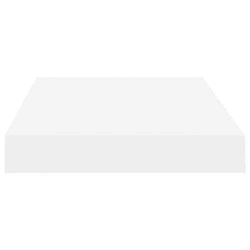 vidaXL Floating Wall Shelf Wall Shelf Wall Ledge Hanging Shelf CD Rack Bookcase Board Bedroom Living Room Office White 15.7"x9.1" MDF