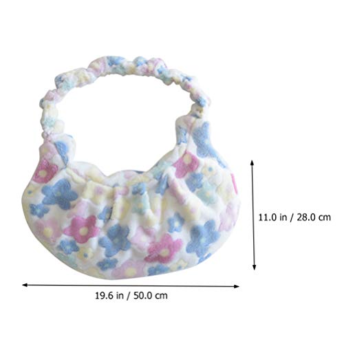 VALICLUD Hobo Bag Large Capacity Furry Handbag Shoulder Tote Bag Fluffy Purse Floral Flower Purse for Women