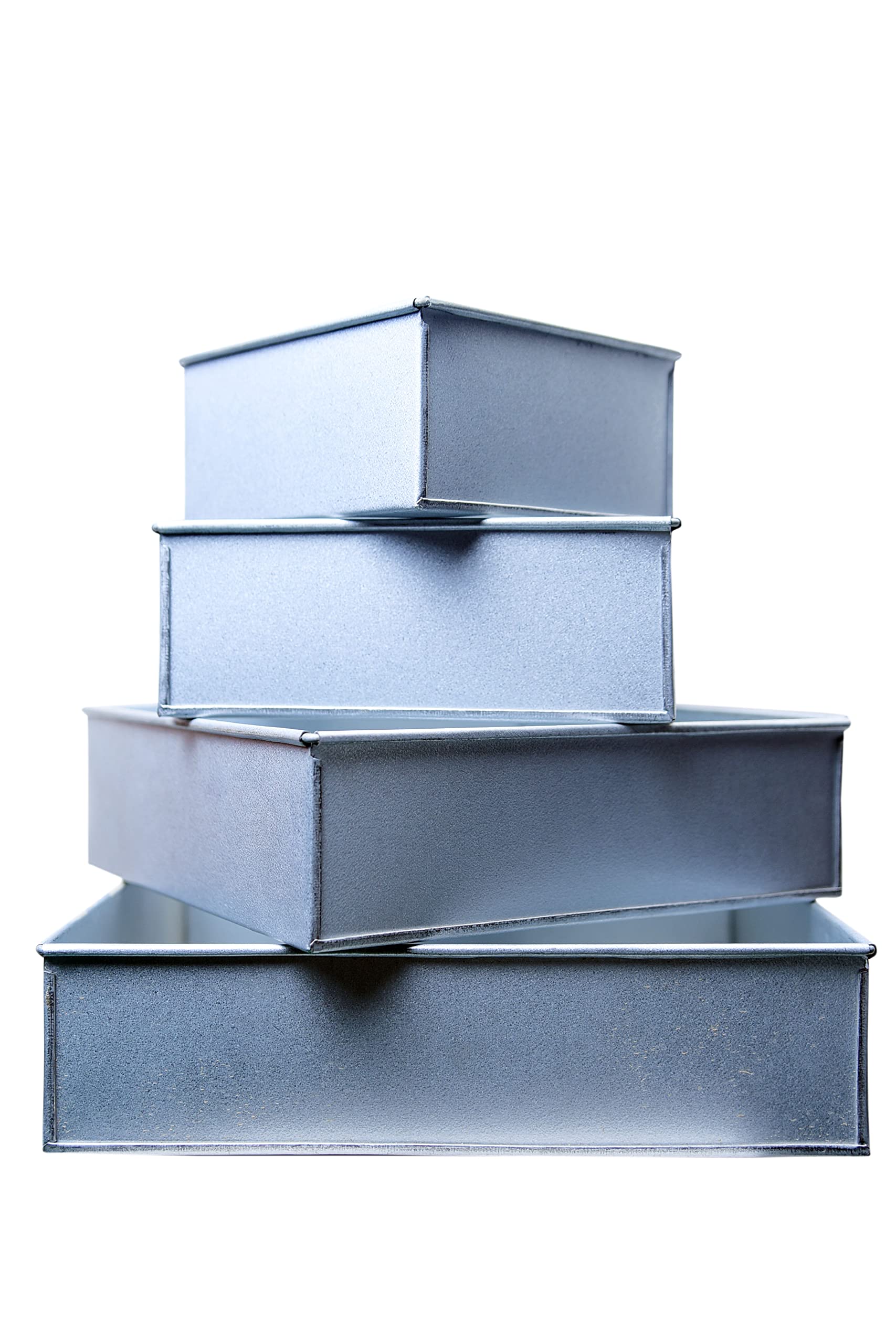 4 Tier Square Baking Pan Set Multilayer Birthday/Wedding Anniversary Cake Tins/Cake Pans/Cake Molds 6".8".10".12" - All 3" Deep