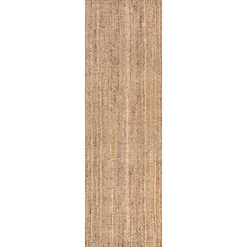 nuLOOM Ashli Handwoven Solid Jute Runner Rug, 2' 6" x 6', Natural