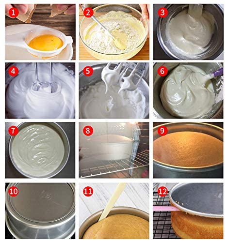 Astra Gourmet 4-Inch Perfect Performance Aluminium Round Cake Pan Chiffon Cake Mold Baking Mould with Removable Bottom, Set of 4