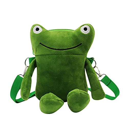 ANKOMINA Women Kids Cute Plush Frog Crossbody Bag Small Cell Phone Wallet Coin Purse Bag Shoulder Handbag