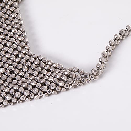 Grandxii Tote Bag with Tassel Beads shoulder Bag Chic Evening party Handmade for Women Girl Silver