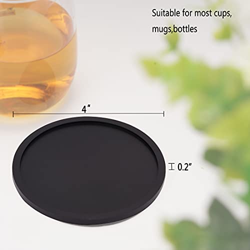 Coasters for Drinks Set of 8, Jolumros Silicone Coasters Soft Anti-Slip Durable Reusable Coaster with Holder for Tabletop Protection, Heat Resistant Coaster Set for Drinking Glass Coffee Cup