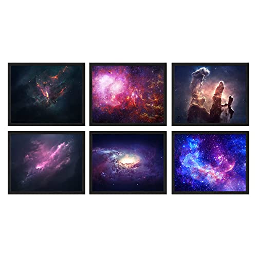 Insire Space Posters Galaxy Galaxy Wall Art Galaxy Posters For Wall - Set of 6 (8x10) Galaxy Posters Space Wall Art - Astronaut Wall Decor Astronomy Pictures - Planet Posters For Wall UNFRAMED