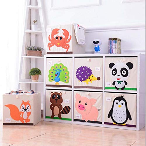 VMOTOR Foldable Animal Canvas Storage Toy Box/Bin/Cube/Chest/Basket/Organizer for Kids, 13 inch(Shark)