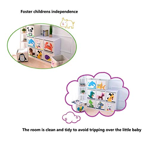 VMOTOR Foldable Animal Canvas Storage Toy Box/Bin/Cube/Chest/Basket/Organizer for Kids, 13 inch(Shark)