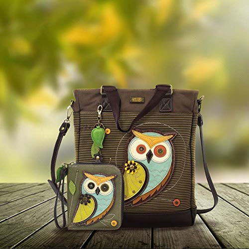 CHALA Work Tote with Zip Around Wallet - Owl
