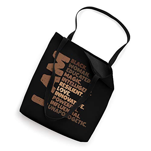 I Am Black Woman Melanin Africa Pride History BHM Women Gift Tote Bag