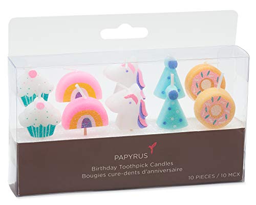 Papyrus Birthday Candles, Unicorns and Rainbows (10-Count)