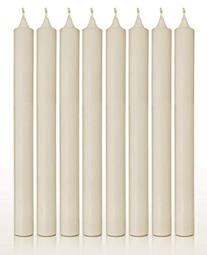Hyoola 10 Inch Dinner Candles - 12 Pack - Wool White Tall Candles - Unscented Rustic Candles - Long Burning Candle Sticks