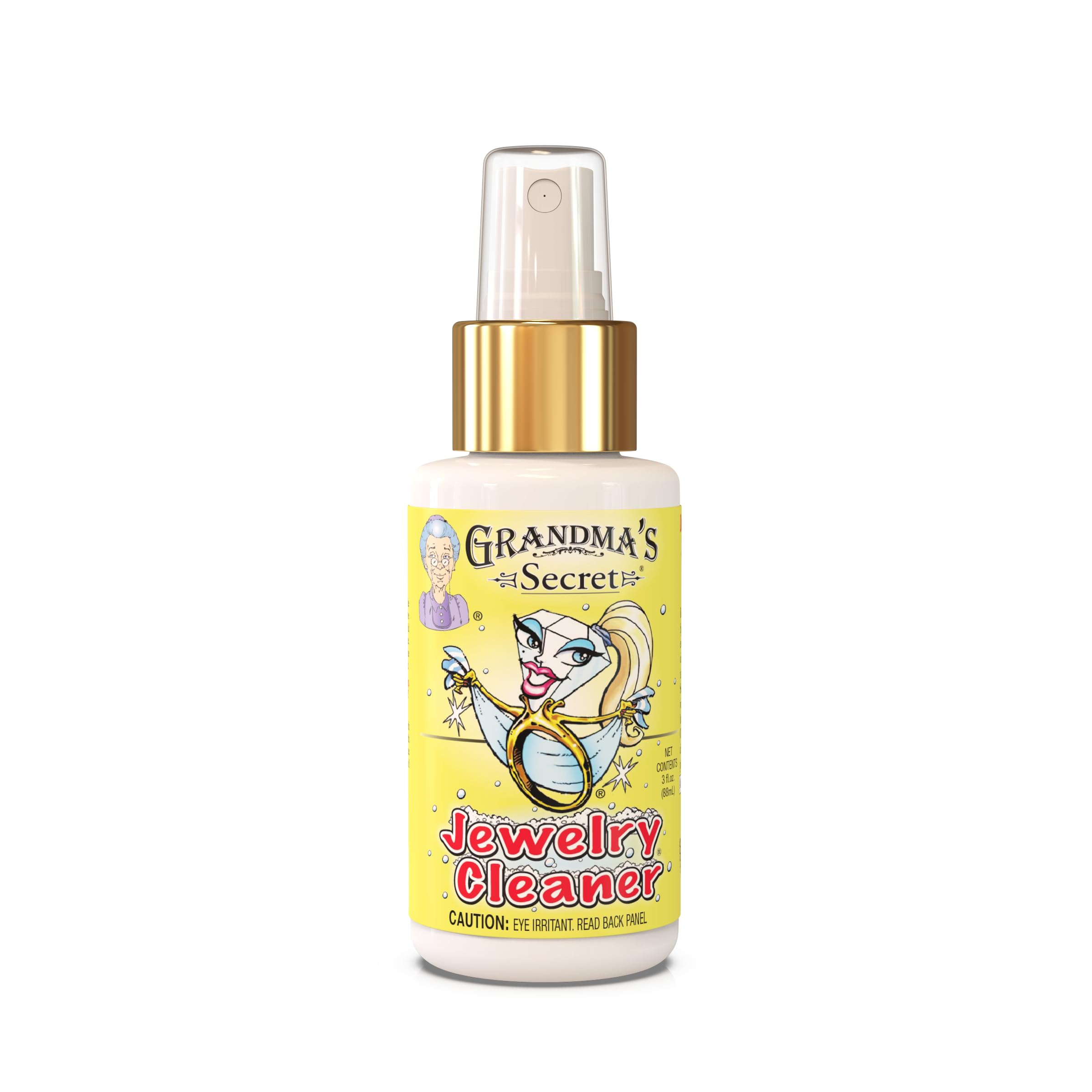 Grandma's Secret Jewelry Cleaner - Gold and Silver Jewelry Cleaner - Toxin and Chemical-Free Jewelry Cleaning Solution - Jewelry Cleaner Liquid for Office and Home Use - 3-Ounce Anti Tarnish Spray
