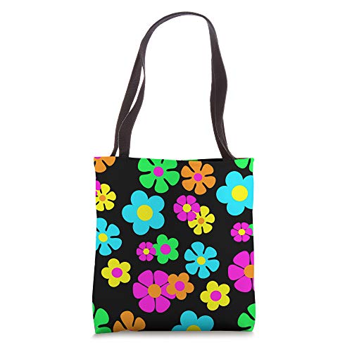 Hippie Psychedelic Flower Power 60's 70's Groovy Boho Daisy Tote Bag