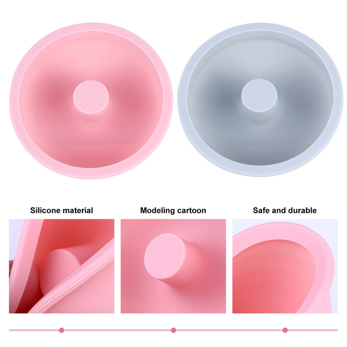 DOITOOL 2Pcs Silicone Baking Molds, Round, 4 inch, Nonstick, Reusable, Easy Cleanup, Assorted Colors