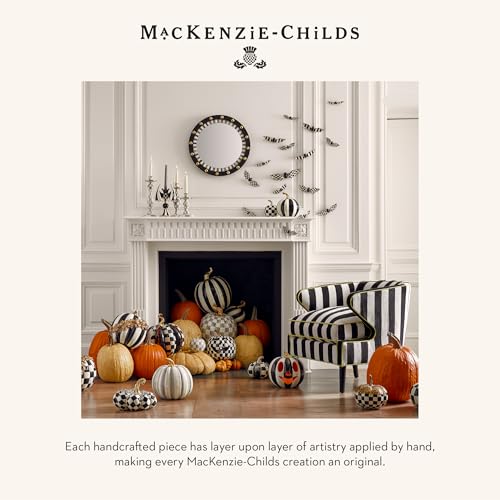 MACKENZIE-CHILDS Decorative Acorns, Resin Acorn Fall Decor for Kitchen and Home, Set of 3, Black-and-White Courtly