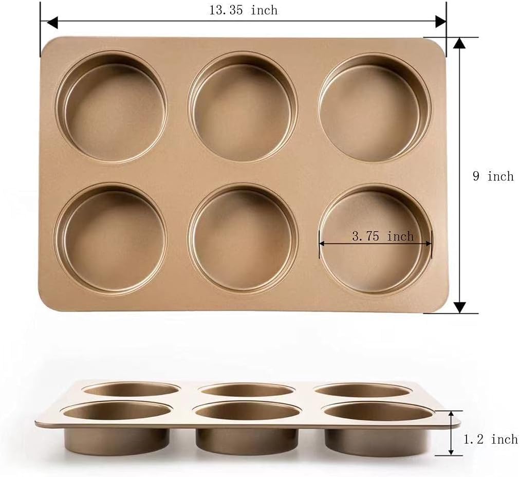 Yomvzake 2 Pack Hamburger Bun Pan, Nonstick Hamburger Bread Forms 4 Inch Cake Pan Mini Round Disc Pan for Baking Burger Buns English Muffin Whoopie Pies Muffin Top