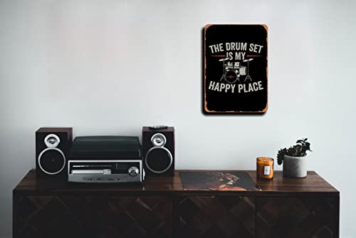 LAQII Metal Signs Drums Player Music Gift Room Decor Wall Decor Novelty Gift Musical Photo 8 x 12 inch