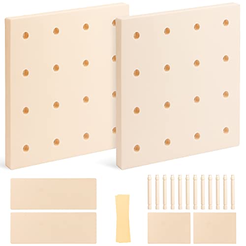 SEUYIER 2PCS Mini Floating Shelves, Wall Storage Shelf, Floating Square Shelves for Office, Display Ledge, Bedroom, Bathroom, Living Room & Kitchen Wall Hanging Shelf Store