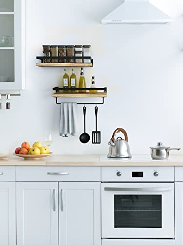 AMADA HOMEFURNISHING Floating Shelves, Rustic Bathroom Wall Shelves AMFS01 & White Floating Shelves U Shaped AMFS13-W