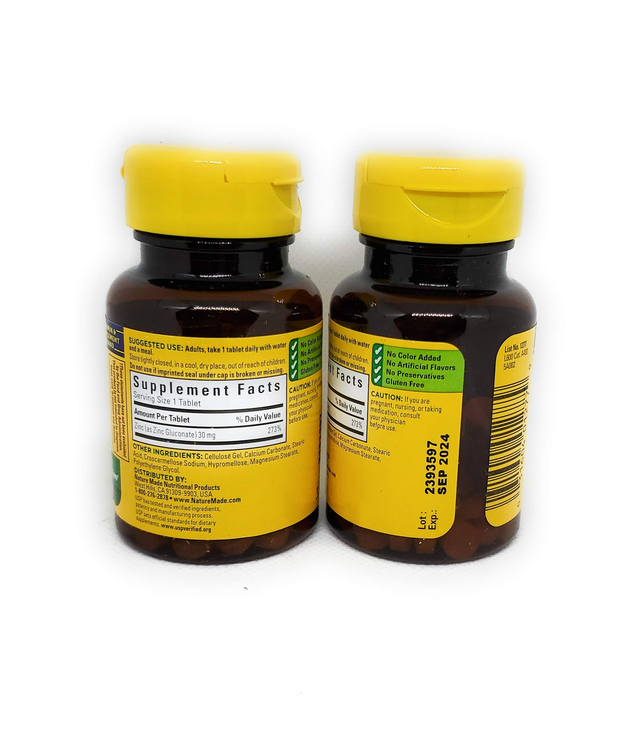 Nature Made Zinc 30 mg Tabs - 30 mg - 100 ct - 2 pk