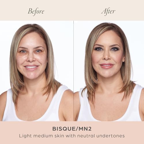 PÜR MINERALS 4-in-1 Love Your Selfie Longwear Foundation & Concealer, Full Coverage Liquid Foundation, Hydrating Formula, Cruelty Free