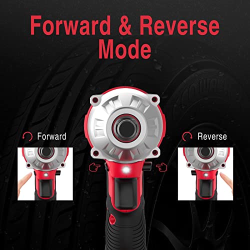 PowerSmart Brushless Cordless Impact Wrench 1/2 In. with Friction Ring, 4.0Ah 20V Battery and Fast Charger, Power Bits/Nut Drivers/Sockets Set Included