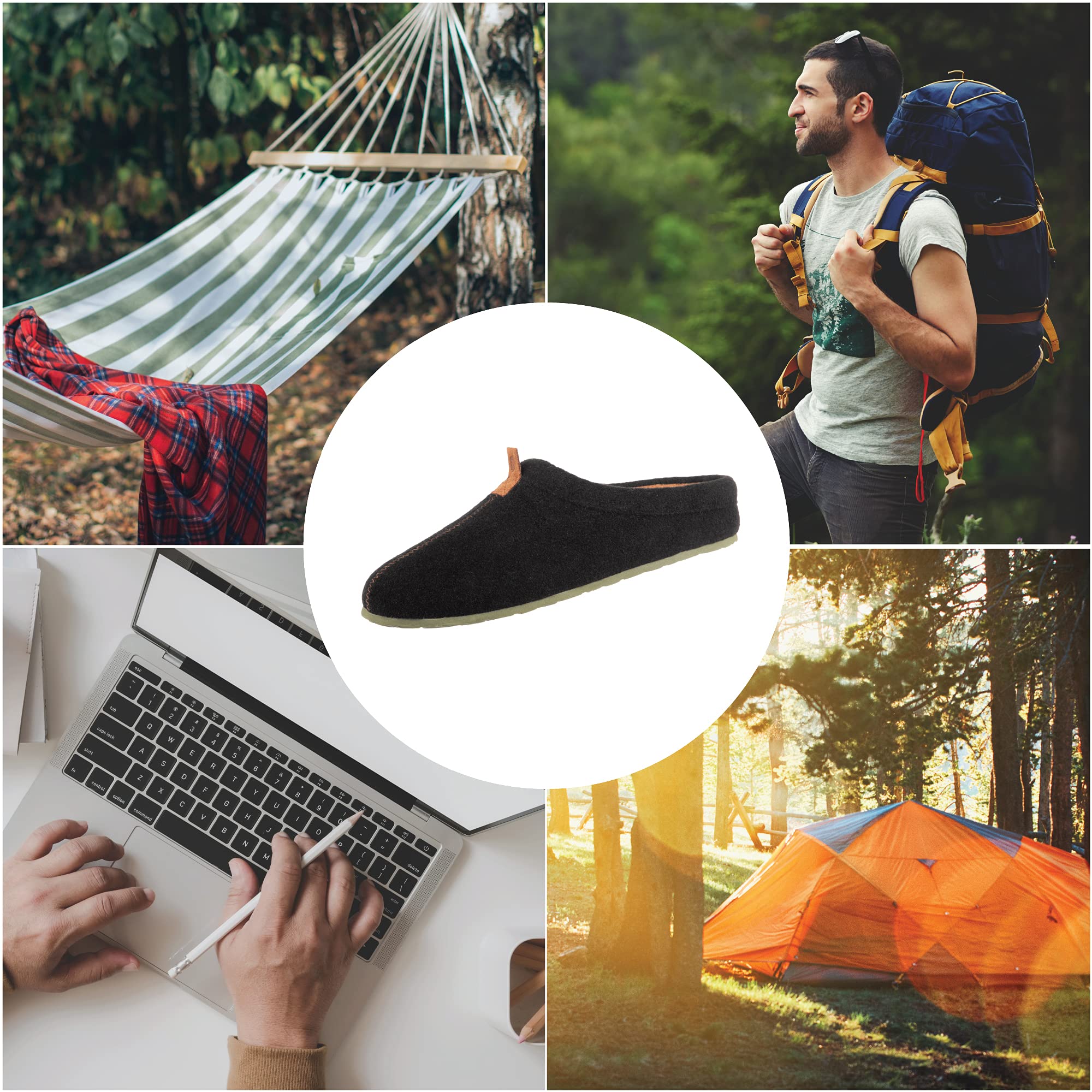 Acorn mens Algae-infused Recycled Parker Hoodback Slipper, Black, 9 10 US