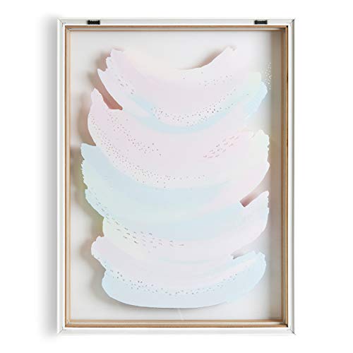 Kate and Laurel Blake Bright Abstract Framed Printed Glass Art by Jessi Raulet of EttaVee, 18x24 Natural, Beautiful Modern Glass Wall Art for Home