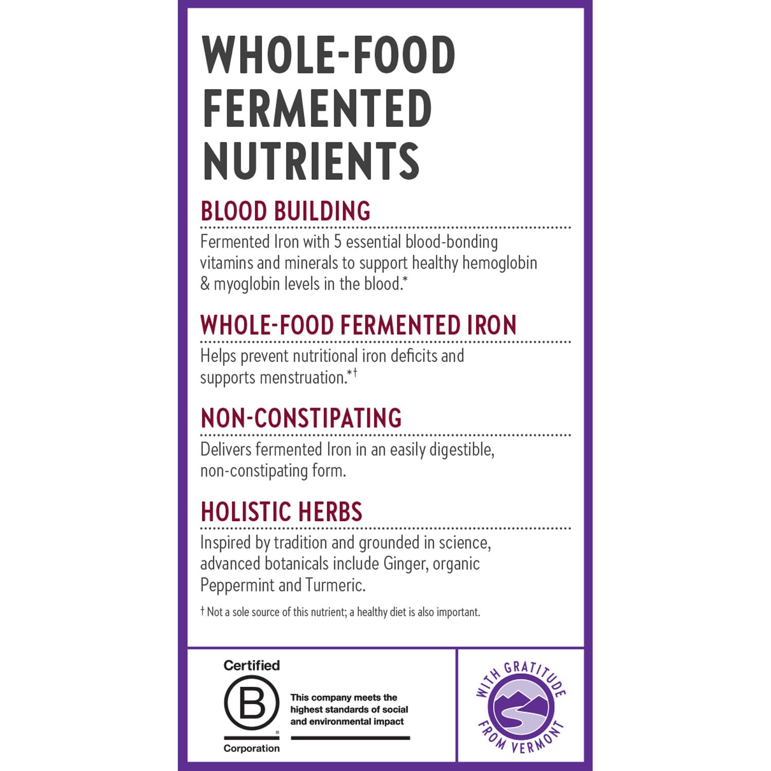 New Chapter Iron Supplement, Whole-Food Fermented Iron Complex Made with Organic Vegetables & Herbs + One Daily Non-Constipating Dose- 60ct, 2 Month Supply