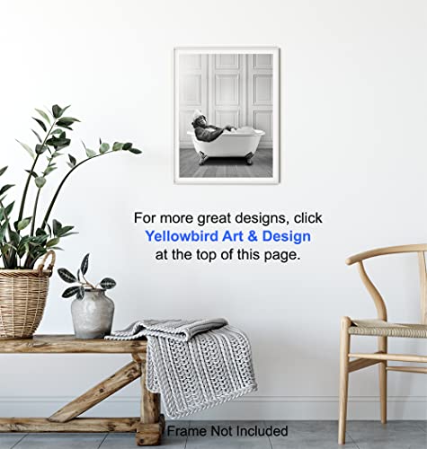 Funny Bathroom Decor for Men, Women - Cute Modern Bathroom Accessories - Bathroom Pictures - Bath Wall Decor - Monkey Chimp Wall Art - Cool Unique Bathroom Sign - Powder Room - Guest Bathroom Poster