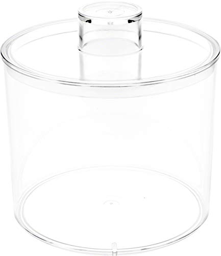 Pioneer Plastics 273C Clear Round Plastic Container with Lid, 4.0625" W x 3.5" H, Pack of 2
