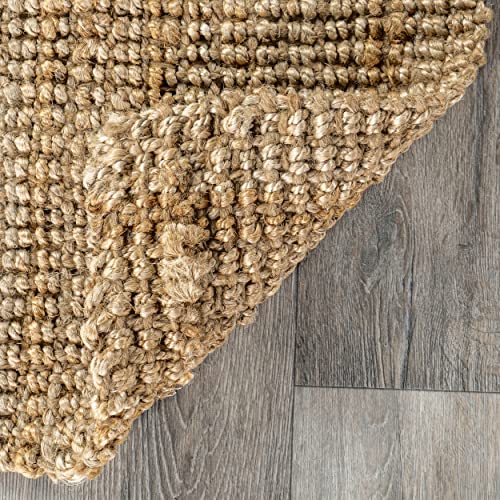 nuLOOM Ashli Handwoven Solid Jute Runner Rug, 2' 6" x 10', Natural
