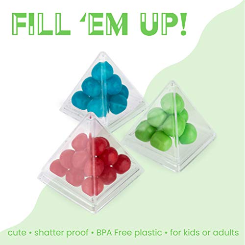 Hammont Pyramid Shaped Acrylic Candy Boxes - 8 Pack - 2.44"x2.44"x2.63"- Perfect for Weddings, Birthdays, Party Favors and Gifts | Designer Cute Clear Lucite Plastic Treat Containers