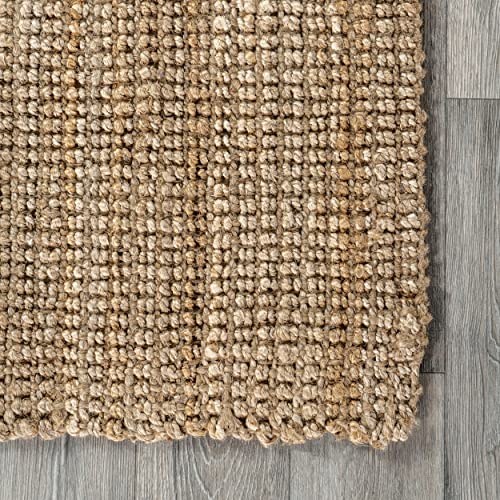 nuLOOM Ashli Handwoven Solid Jute Runner Rug, 2' 6" x 10', Natural