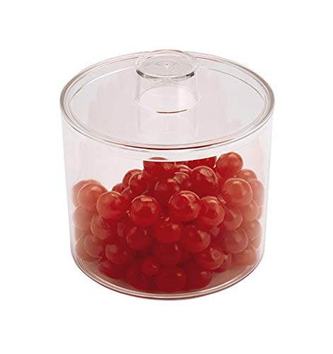 Pioneer Plastics 273C Clear Round Plastic Container with Lid, 4.0625" W x 3.5" H, Pack of 2