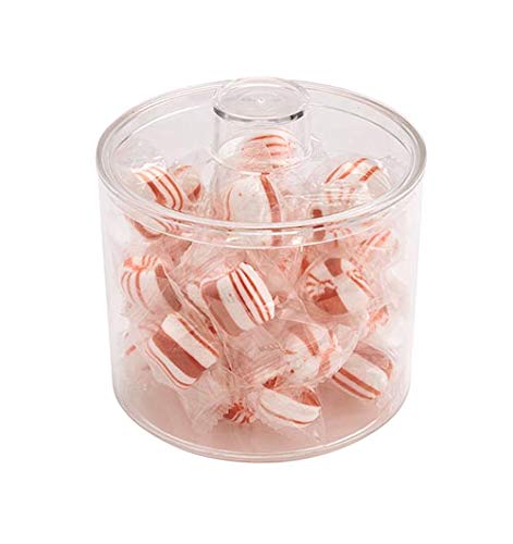 Pioneer Plastics 273C Clear Round Plastic Container with Lid, 4.0625" W x 3.5" H, Pack of 2