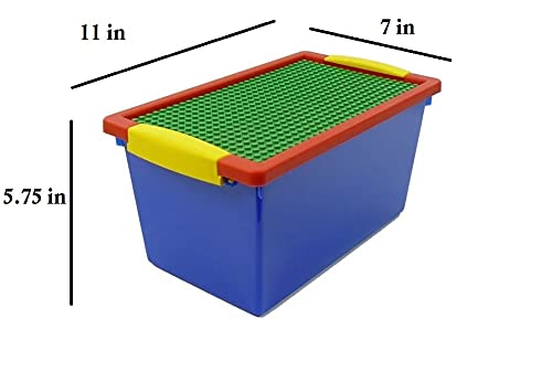 Romanoff Products Inc Block 'n' Lock Snap Handle Storage Tote: 5QT with Building Plate