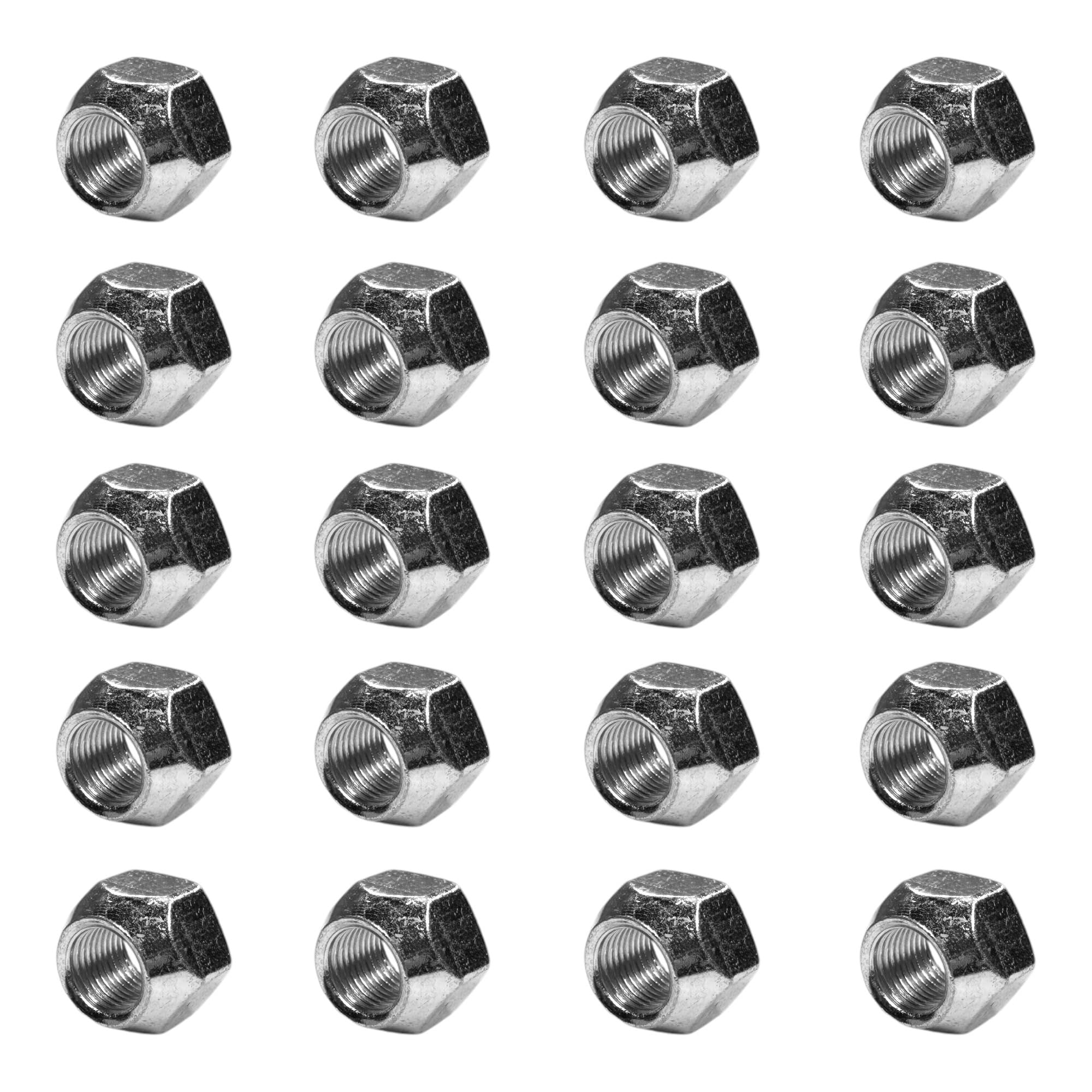 Twenty (20) 7/16-20 Zinc Plated Open End Acorn Lug Nuts | 3/4" Hex (BCP1075)
