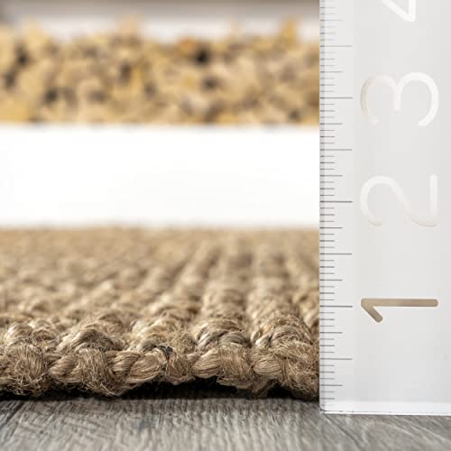 nuLOOM Ashli Handwoven Solid Jute Runner Rug, 2' 6" x 10', Natural