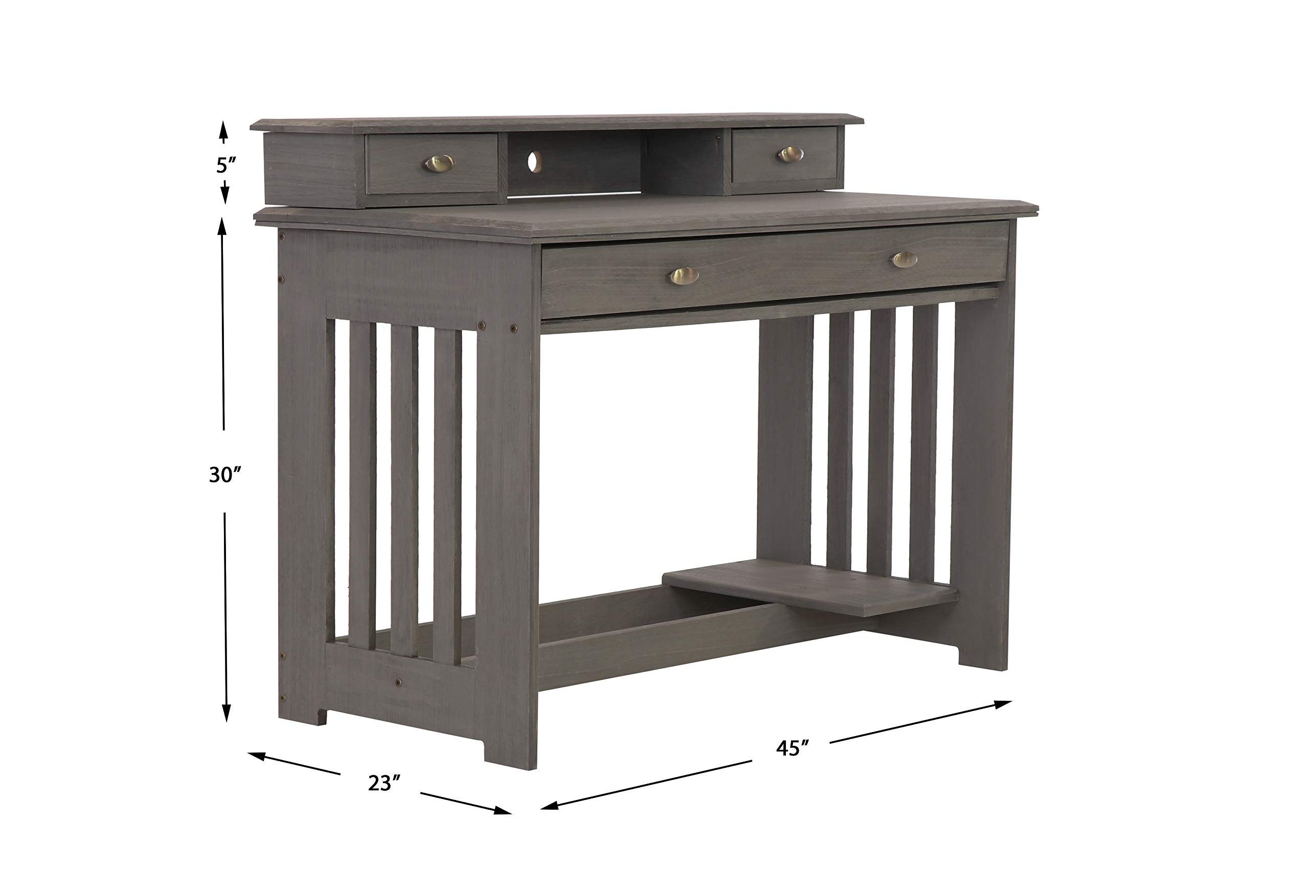 Discovery World Furniture Charcoal Desk, Hutch & Chair
