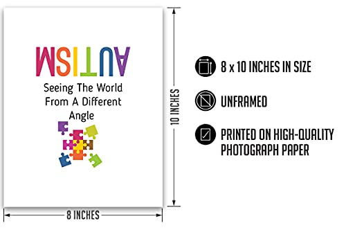 The World From A Different Angle | Autism Awareness Decor | Autism Classroom | Boho Rainbow Decor Classroom | Autism Sign | Autism Art Wall Decor Classroom | Autistic decorations - 8x10 unframed print